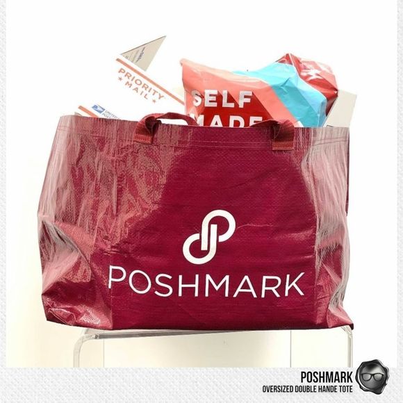 Poshmark | Bags | Poshmark Oversized Doublehandle Tote Bag In Posh Red ...